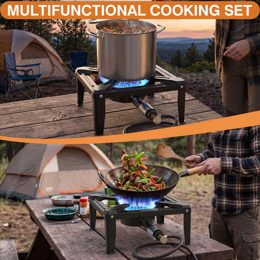 SIXDAY 80,000 BTU Portable Propane Stove, Single Burner Outdoor Cooker ...